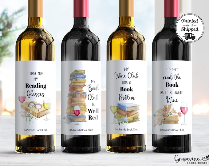 Book Club Wine Bottle Label - Choose From 4 Different Labels - 17001D ...
