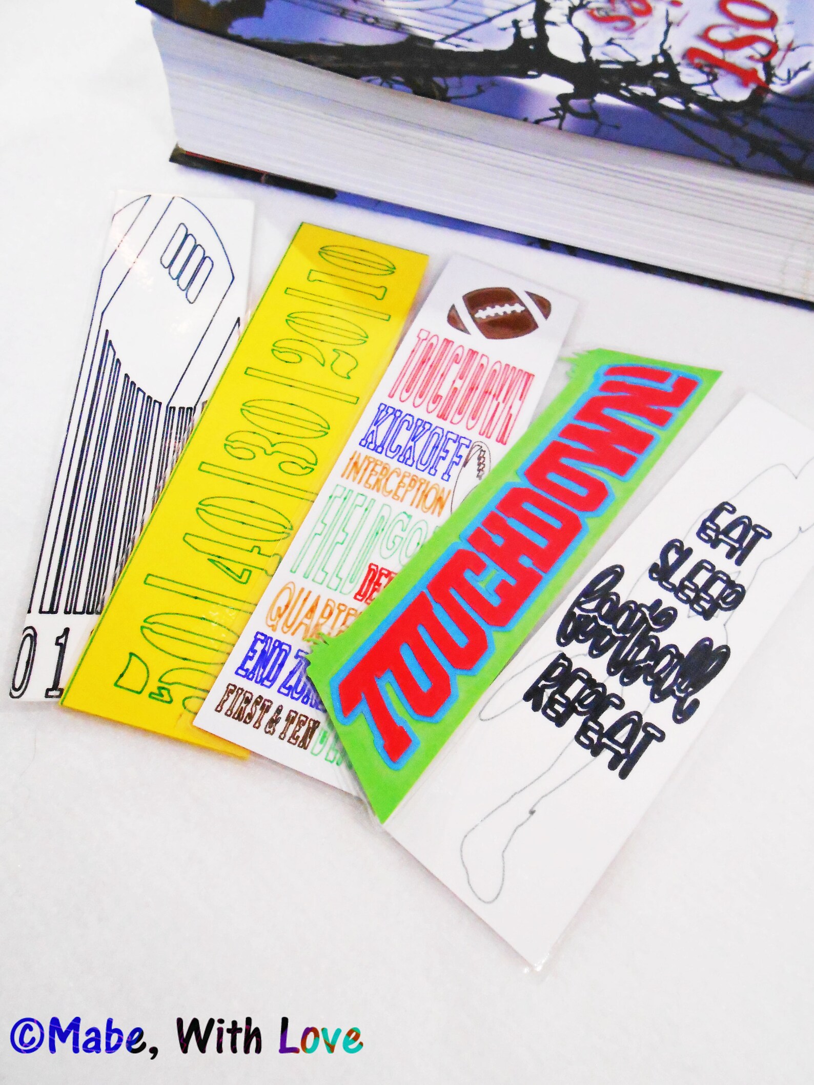 Laminated Football Bookmarks Handmade Bookmarks for Boys | Etsy