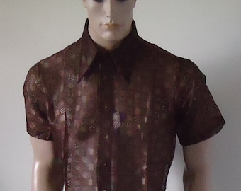Vintage Mens 70s Disco Shirt Photo Print NOS Deadstock - Etsy