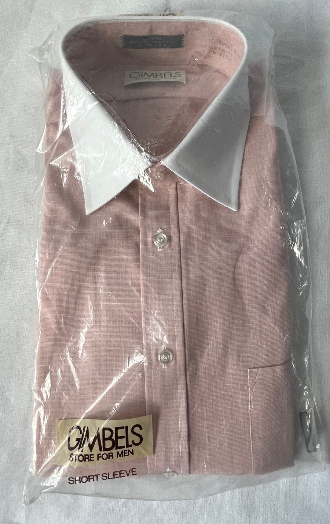 Vintage Mens 70s White Collar Banker Shirt 16 GIMBELS NOS USA - Etsy