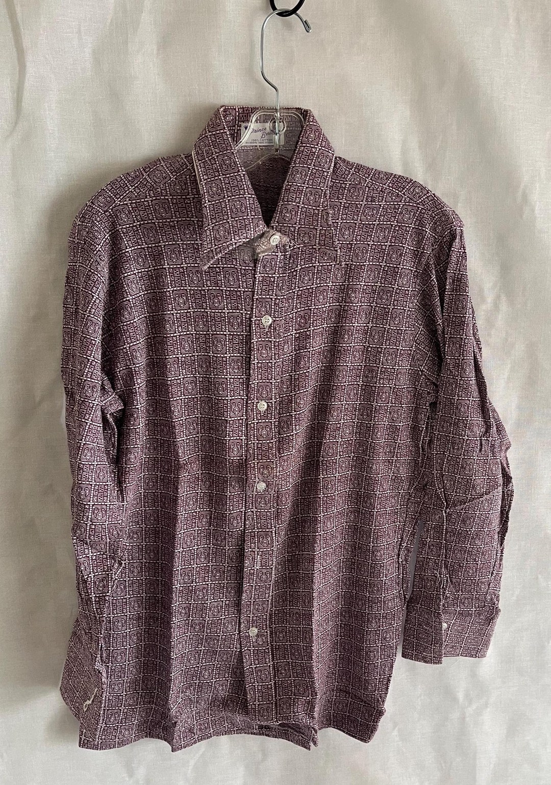 Vintage Mens Knit Shirt 70s Disco Cotton PRINCE BERTANO L - Etsy