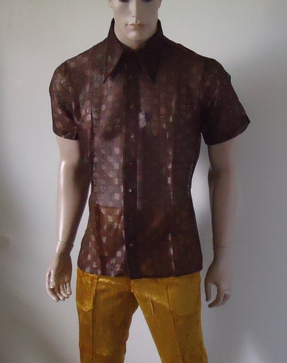 Vintage 70s Mens Disco Shirt Sexy Lace L NOS BURMA Deadstock - Etsy
