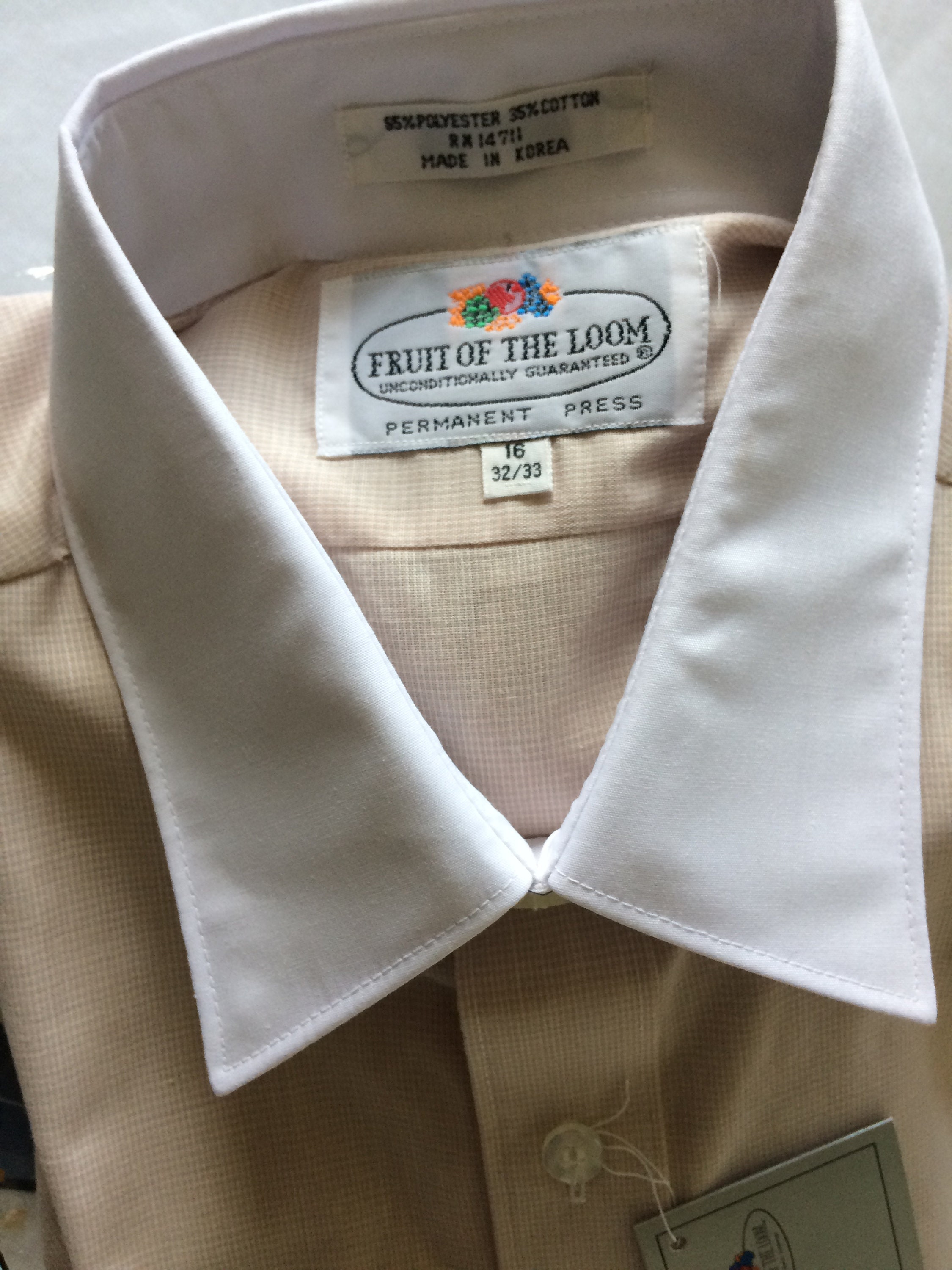 Vintage Mens 70s White Collar Banker Shirt 16 FRUIT of the LOOM - Etsy