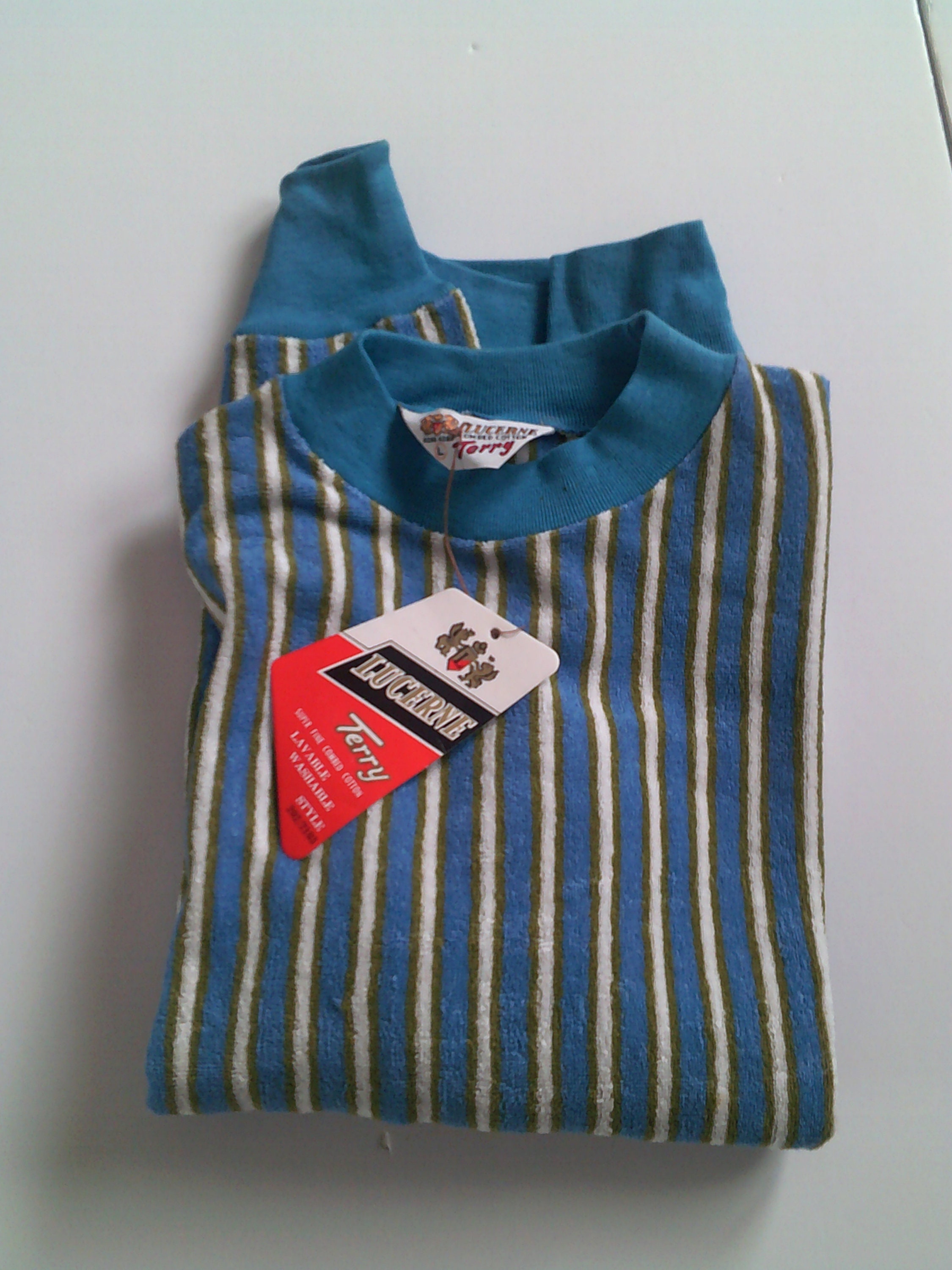 Vintage 60s MENS Terry Knit Ringer Top Shirt L LUCERNE NOS - Etsy