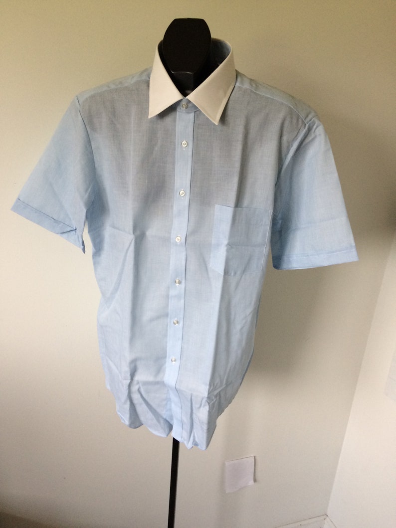 Vintage Mens 70s White Collar Banker Shirt 16 GIMBELS NOS USA - Etsy