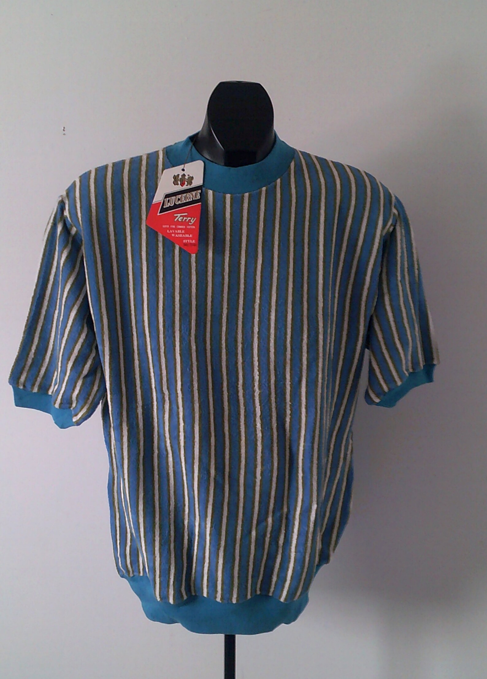 Vintage 60s MENS Terry Knit Ringer Top Shirt L LUCERNE NOS - Etsy