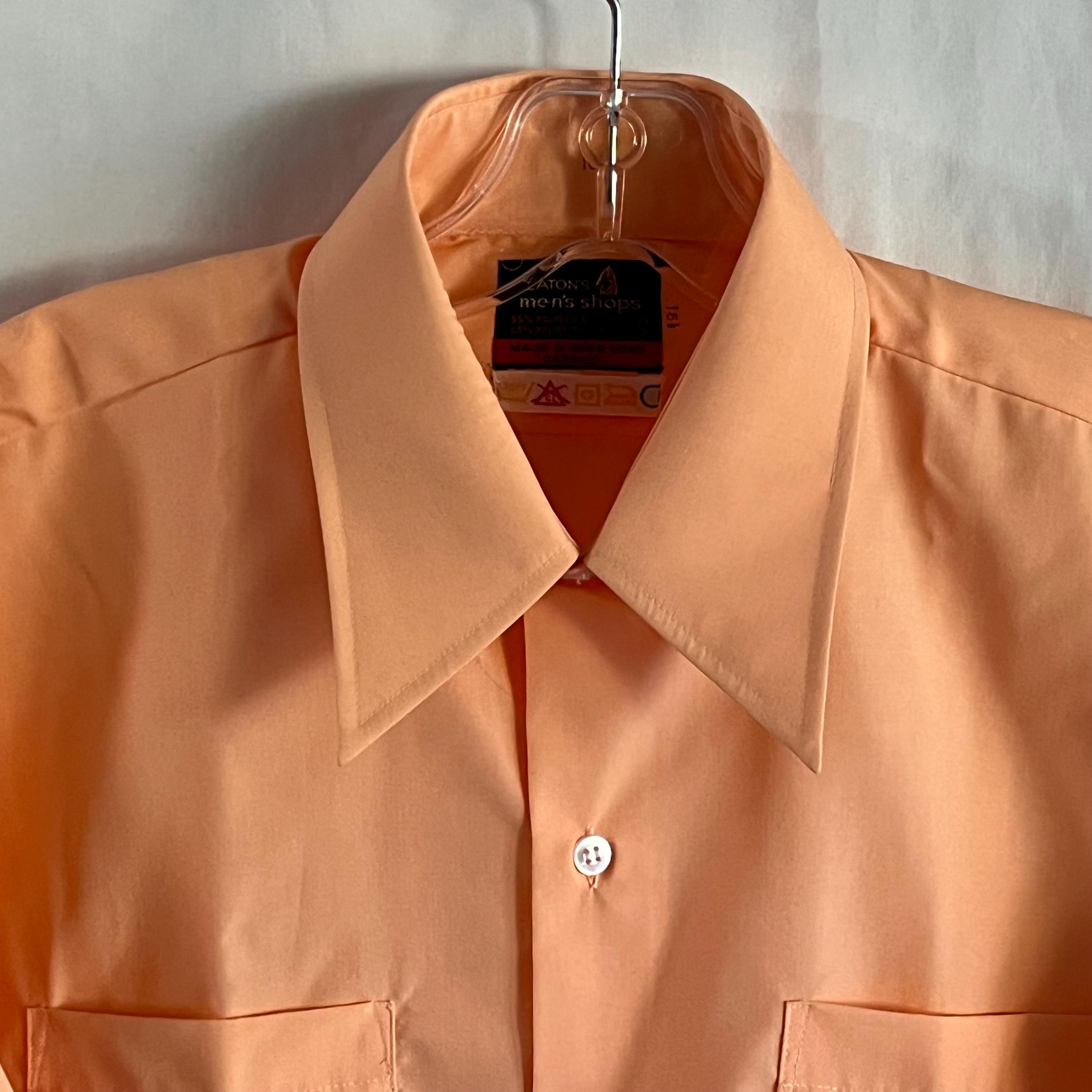 Vintage 70s Mens Shirt 16 1/2 Big Collar EATON'S Permanent Press - Etsy