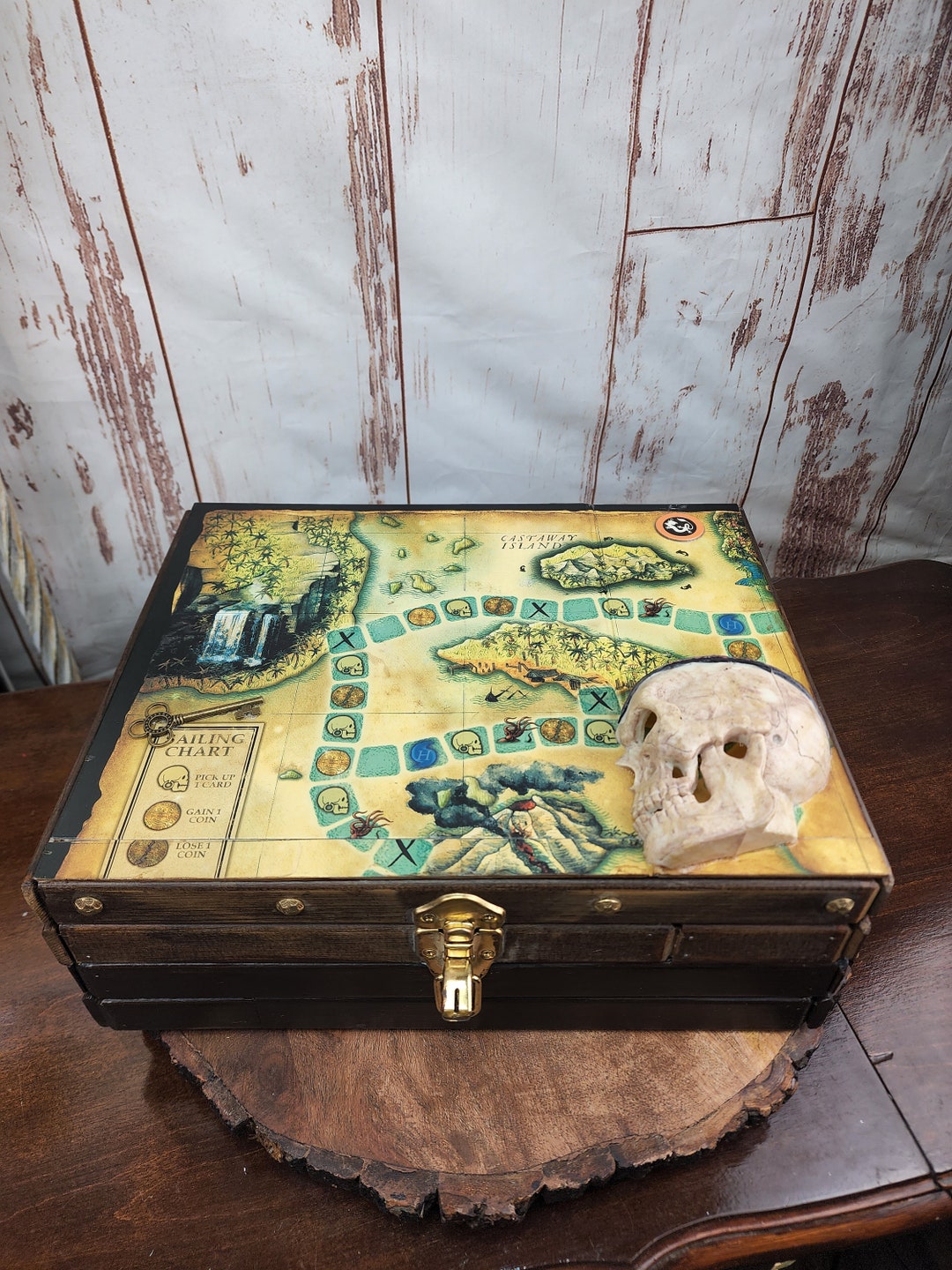 Pirate Memory Box Wood Treasure Chest Pirate Treasure Chest Wooden ...