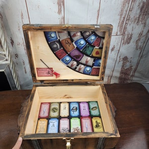 Wizard Storage Box air Element Wizard Wand Wood Box spells and Potion ...