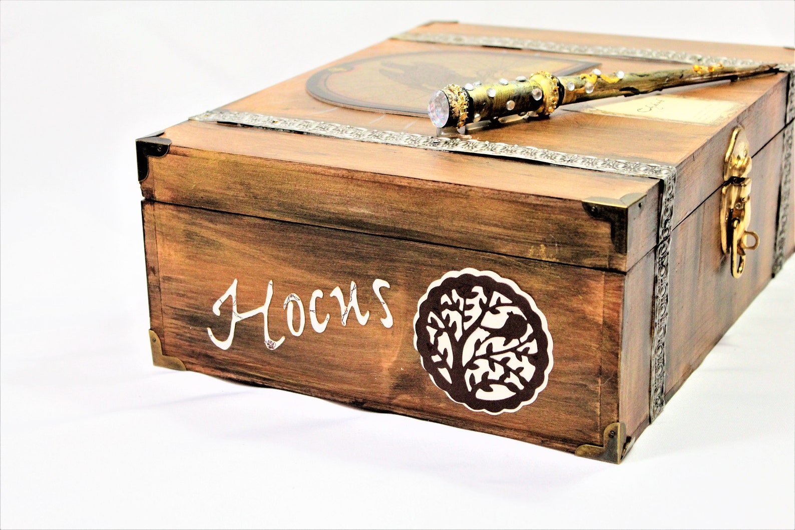 Wizard Storage Box Air Element Wizard Wand Wood Box Spells | Etsy