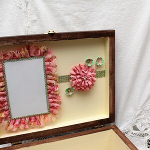 Memory Box, Personalized Walnut and Vintage Rose Storage Box, Keepsake ...