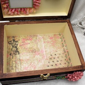 Memory Box, Personalized Walnut and Vintage Rose Storage Box, Keepsake ...