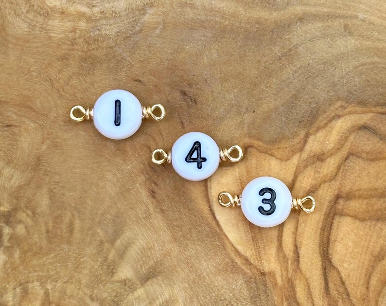 Custom Numbers Bead Connector for Permanent Jewelry or Charms - Wire ...