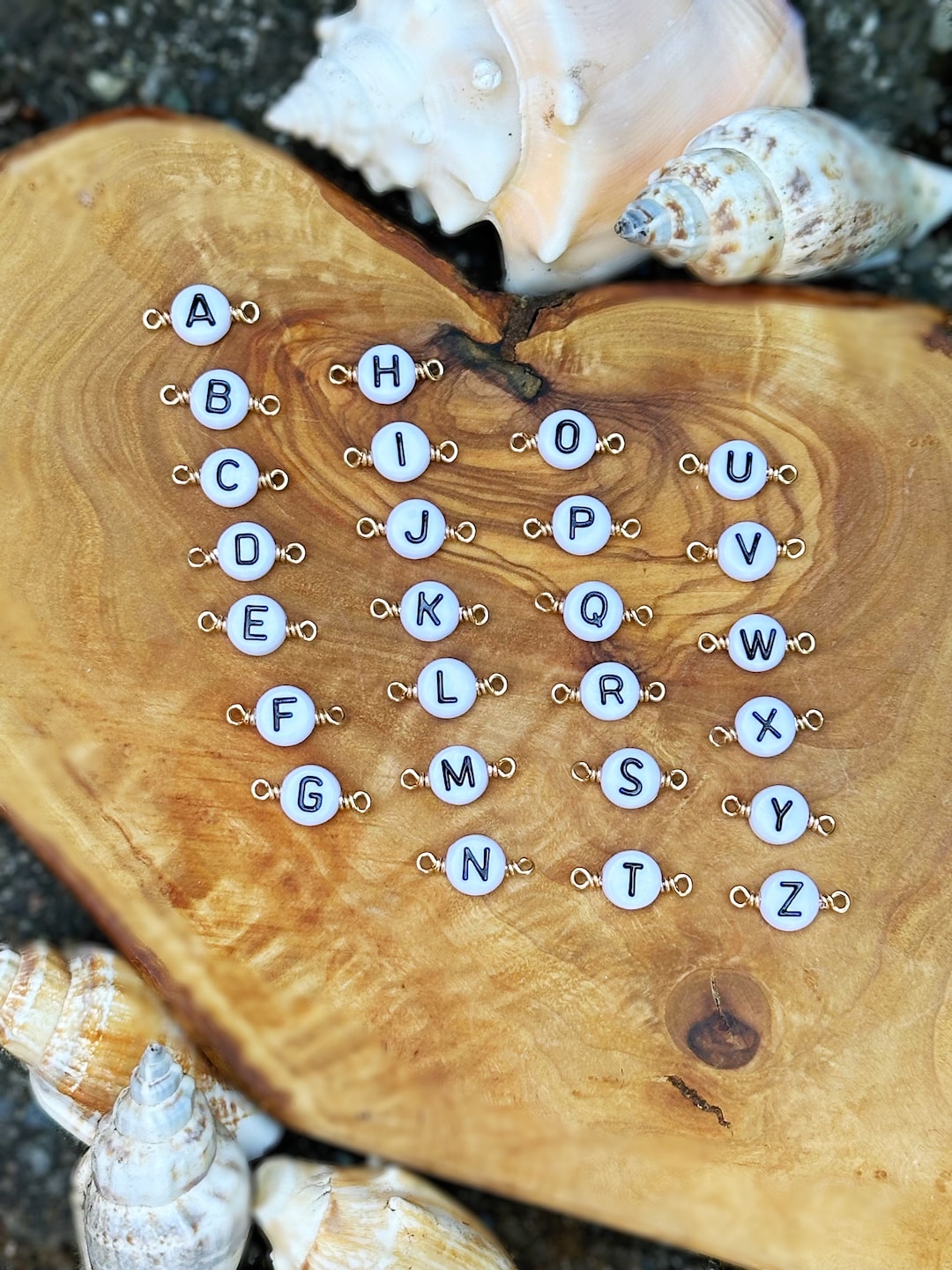 Full Alphabet & Single Letter Bead Connectors for Permanent Jewelry or ...