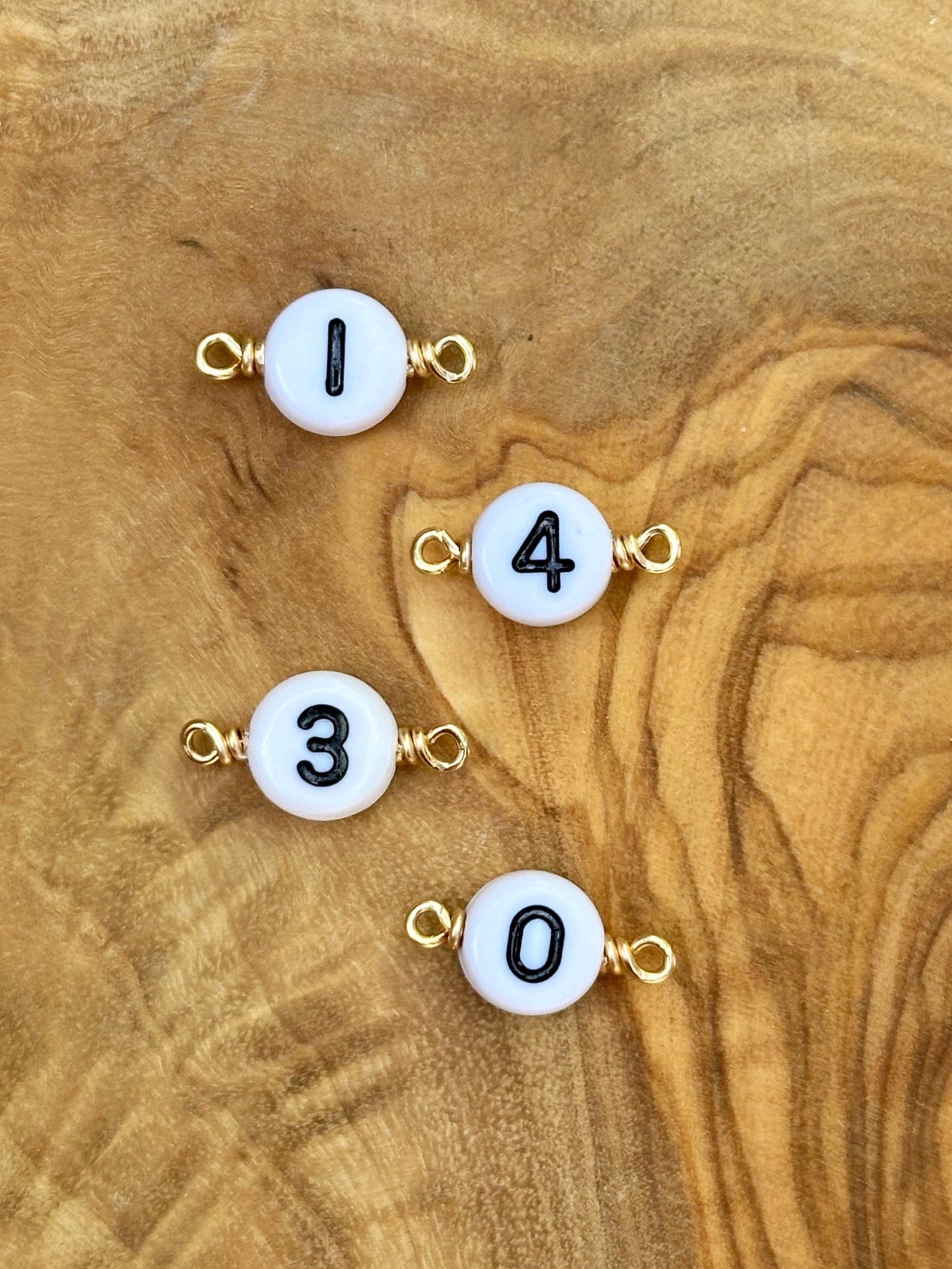 Custom Numbers Bead Connector for Permanent Jewelry or Charms - Wire ...