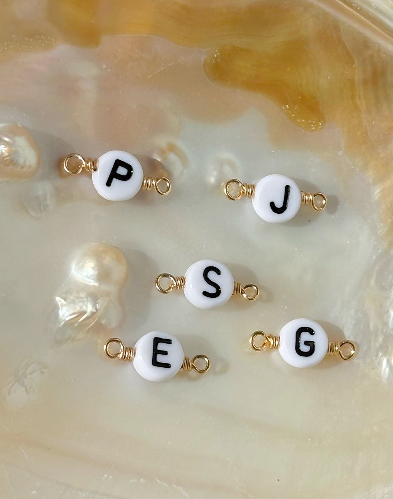 Full Alphabet & Single Letter “black + White” Bead Connectors for ...