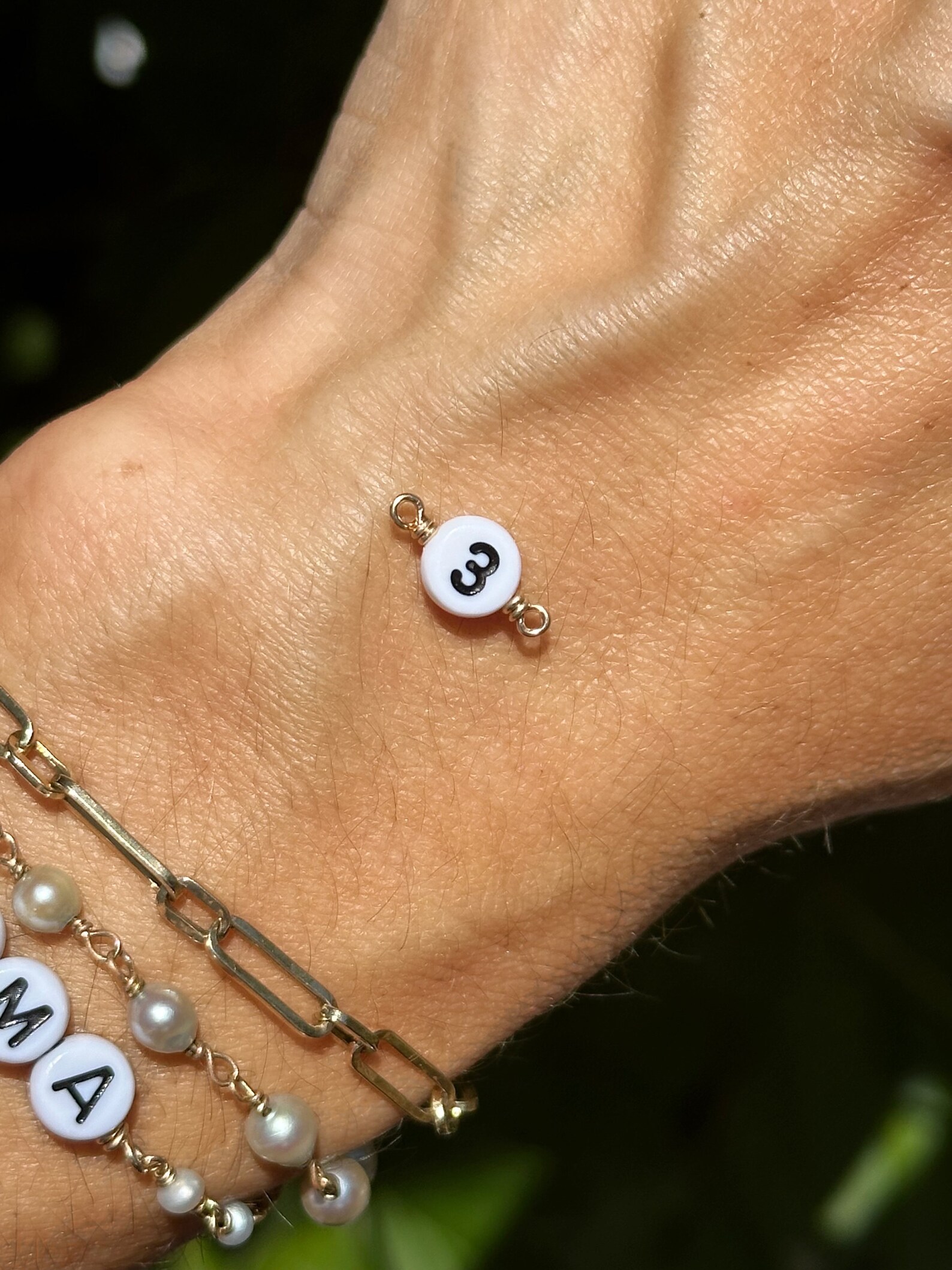 Custom Number Bead Connector: 14K Gold Filled or SS for Permanent ...