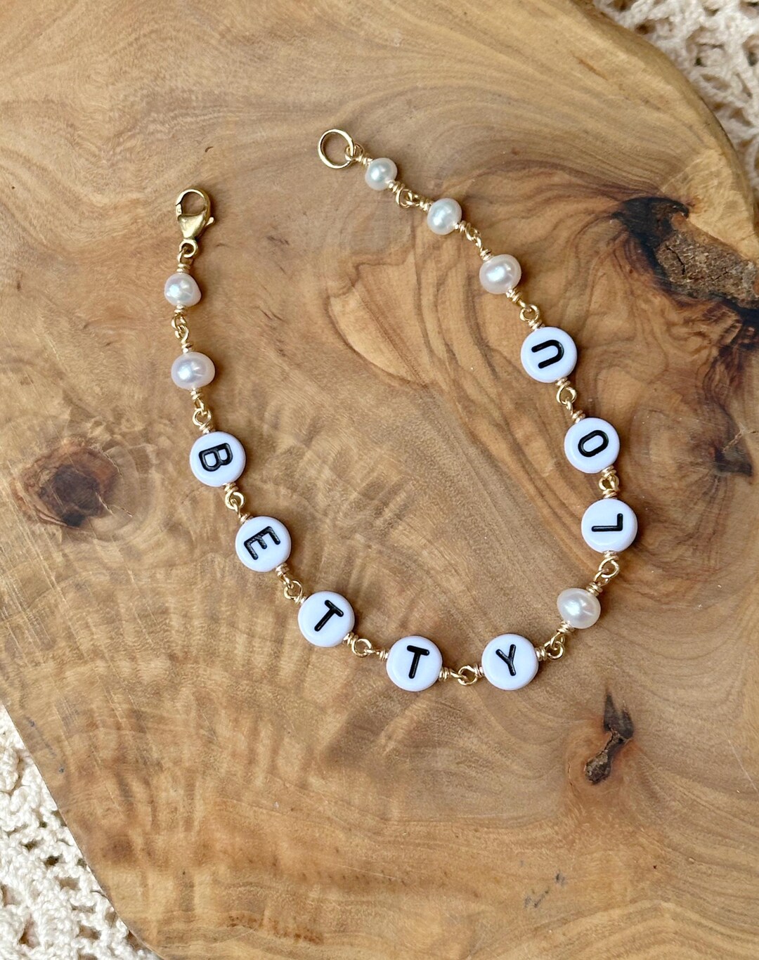 Custom Letter Name Bracelet - 14k Gold Fill or Sterling Silver - Etsy