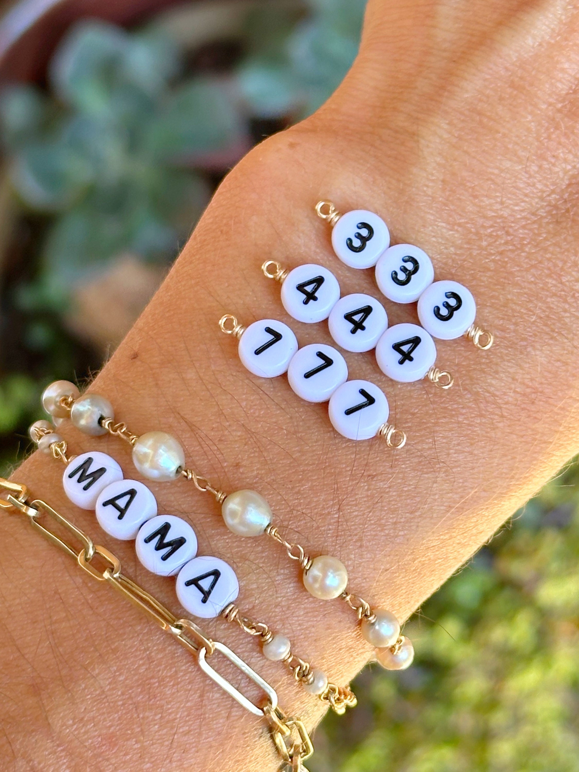 Custom Numbers Bead Connector for Permanent Jewelry or Charms - Wire ...