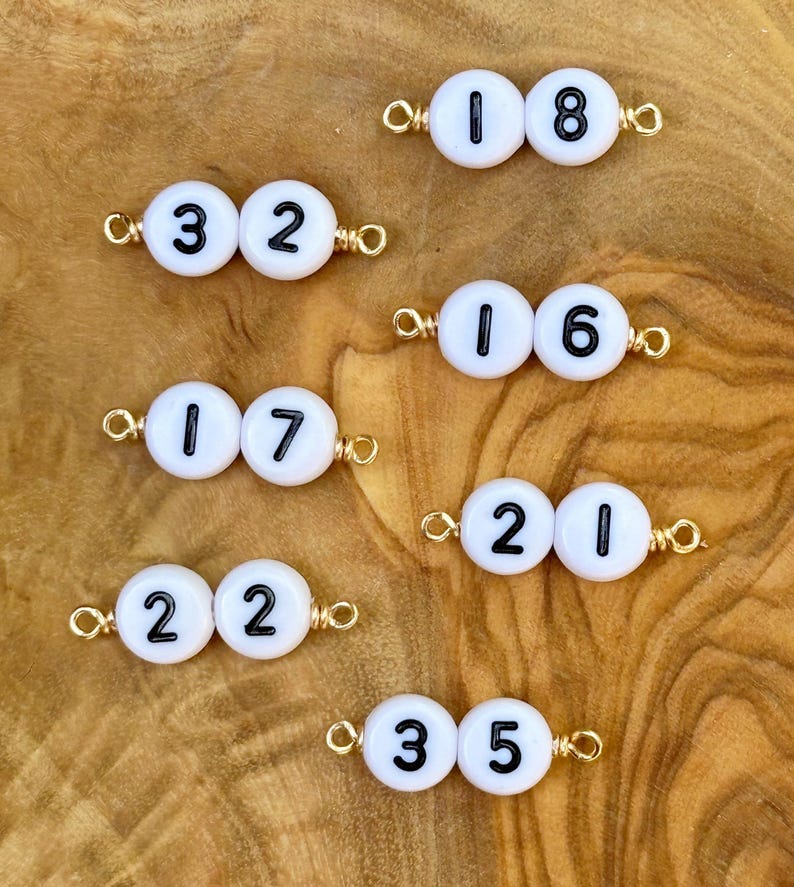 Custom Numbers Bead Connector for Permanent Jewelry or Charms - Wire ...