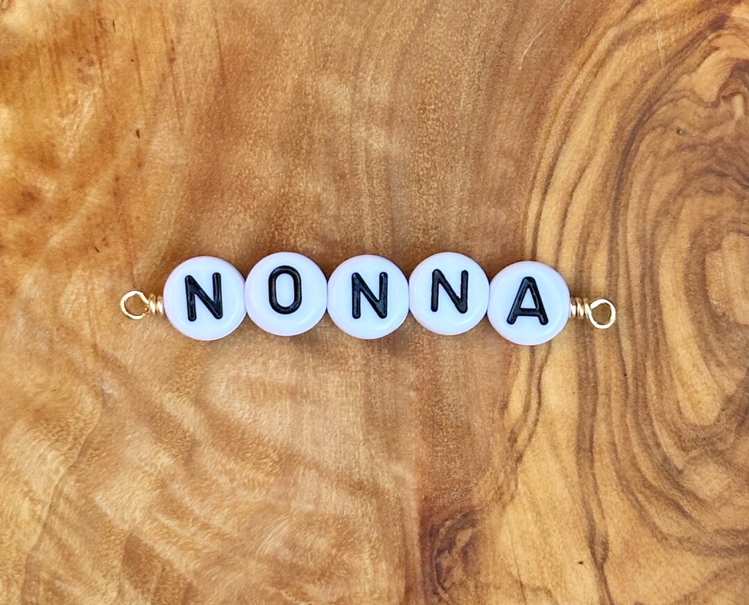 Nonna Letter Bead Connector for Permanent Jewelry or Charms Wire ...