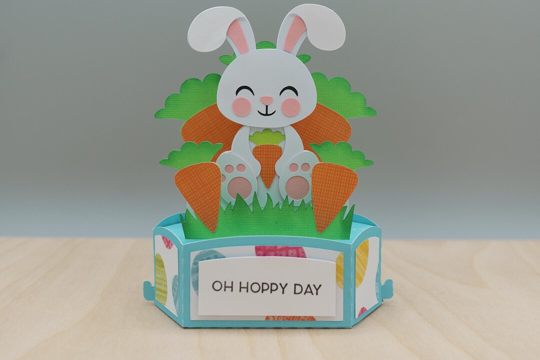 Easter Bunny Carrot Patch Pop-up Card - Etsy