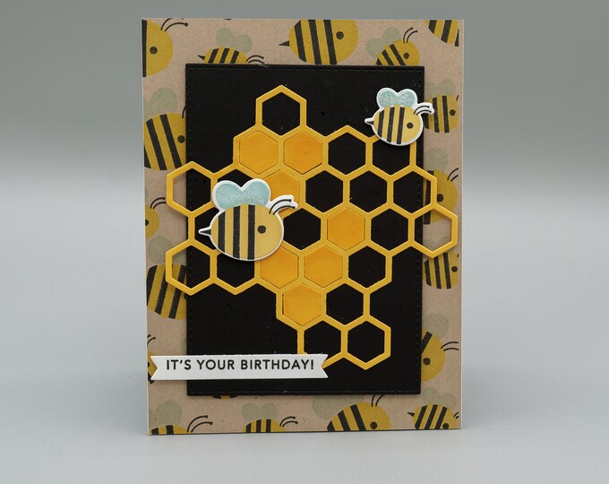 Bee Birthday Card~happy Bee-birthdayy ~ Handmade Card~ Bees - Etsy
