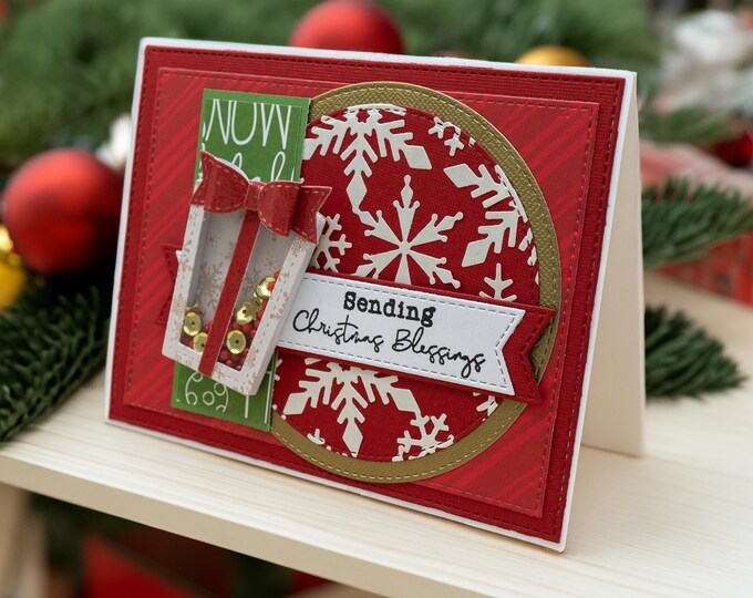 Christmas Present Shaker Card~ Handmade Card - Etsy