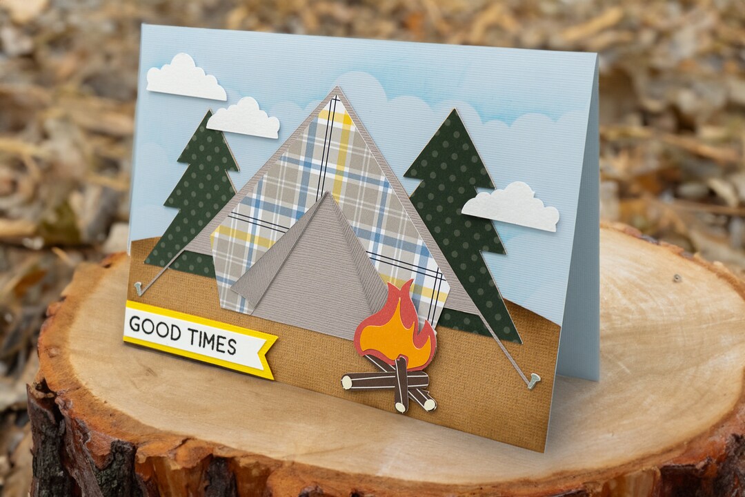 Camping Birthday Card Camping Theme Handmade Card Nature - Etsy
