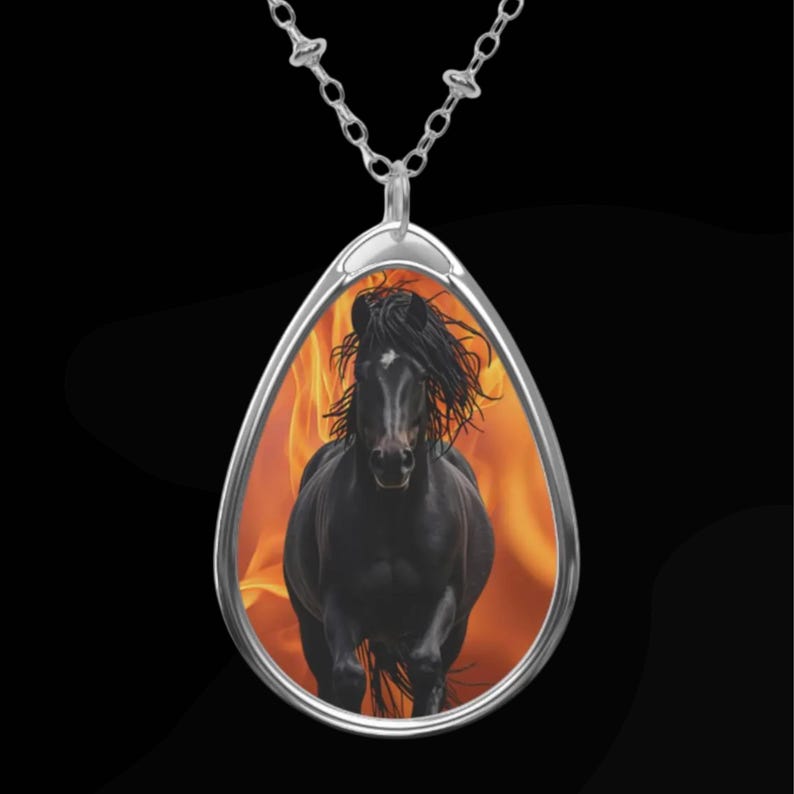 Chinese Lunar New Year 2026 Fire Horse Black Stallion Necklace Jewelry ...