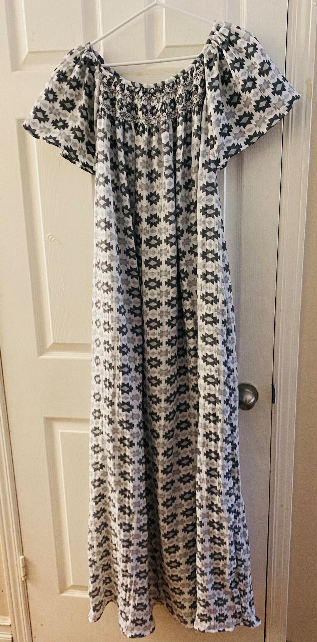 Smocked Cotton Gauze Gown - Etsy