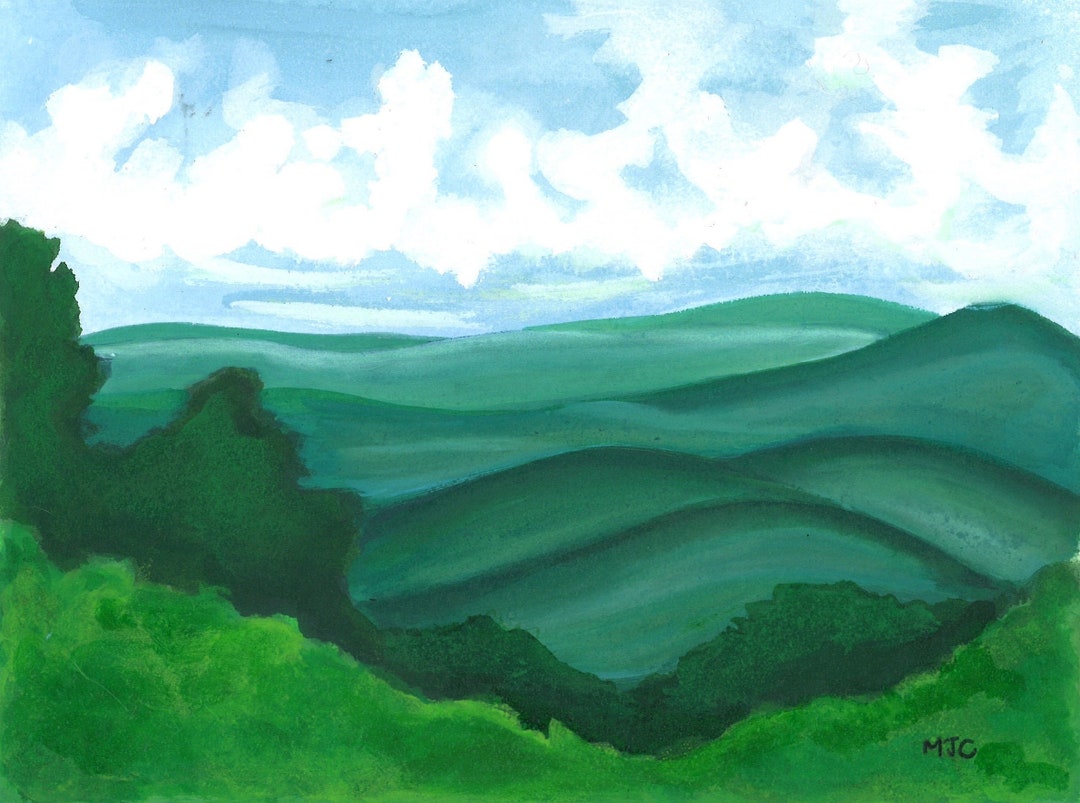 Blue Ridge Mountains Wall Art Print, Smokey Mountains Print, Mountain ...