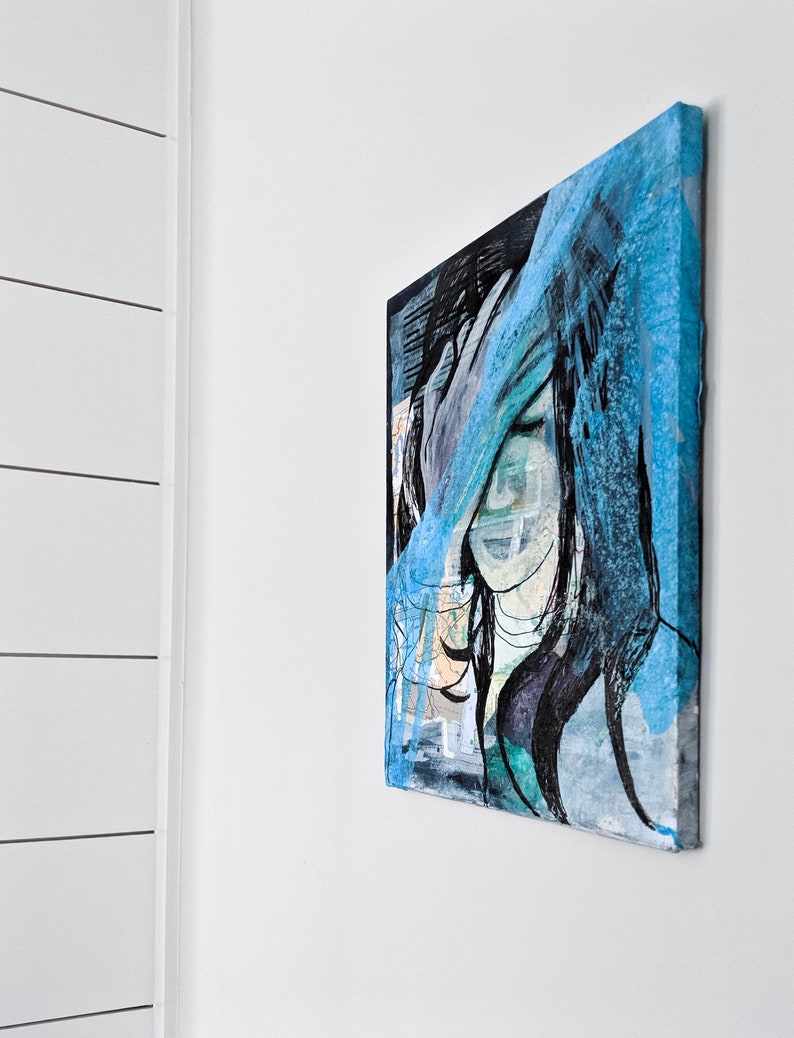 Mixed Media Abstract Portrait Painting - Etsy