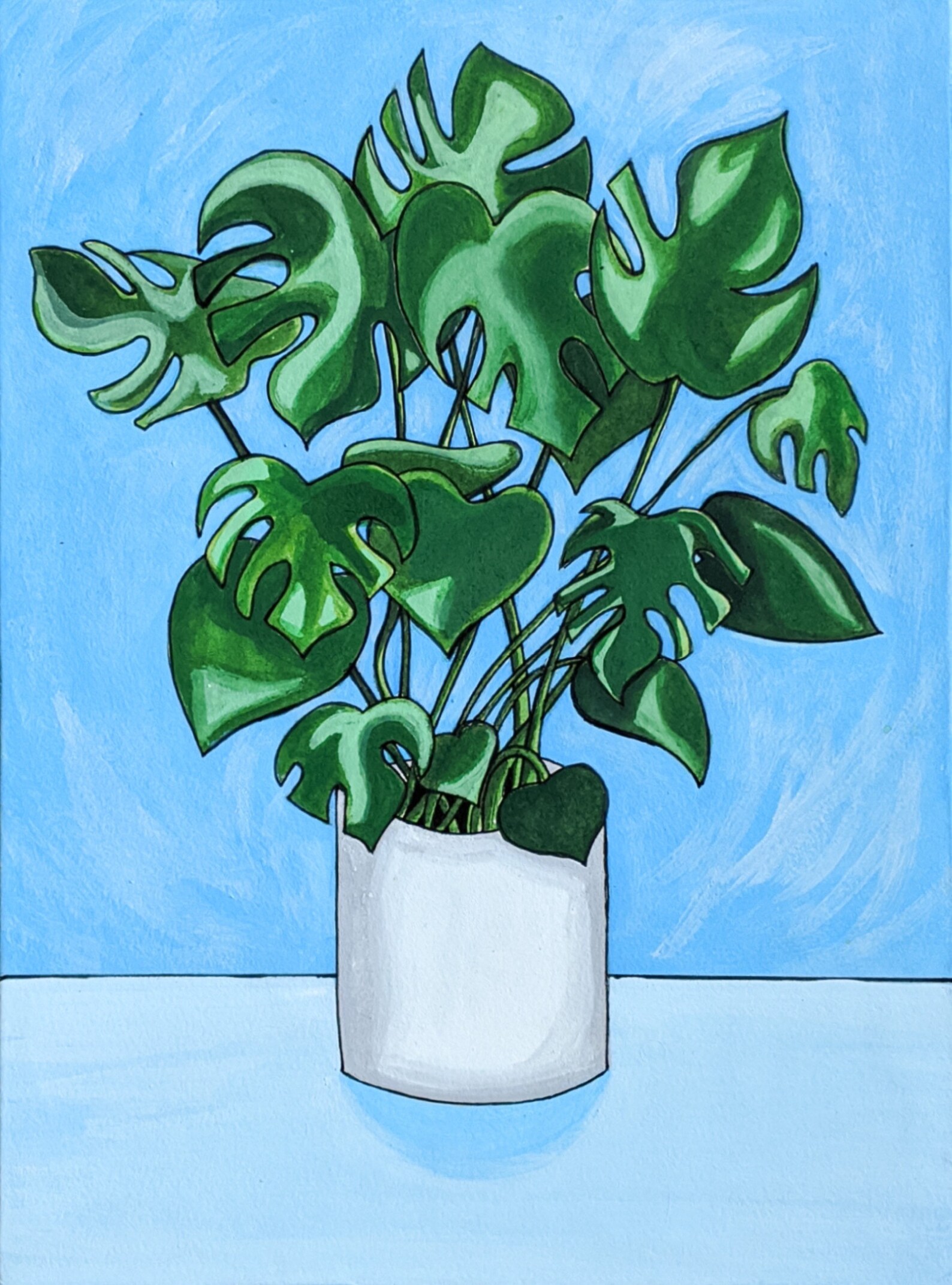 Original Watercolor Monstera Painting, Monstera Plant Painting ...