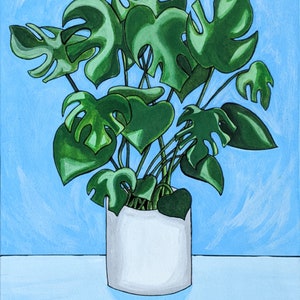 Original Watercolor Monstera Painting, Monstera Plant Painting ...