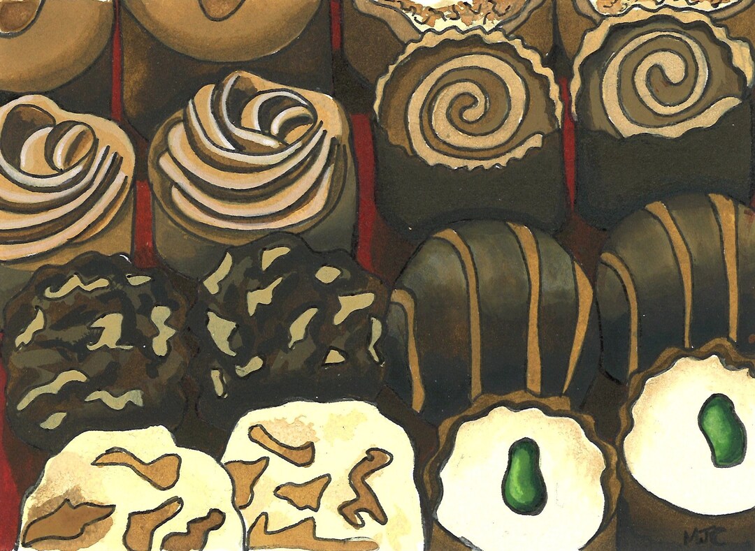 Chocolate Art, Gourmet Chocolate Print, Fancy Chocolate Print, Art ...