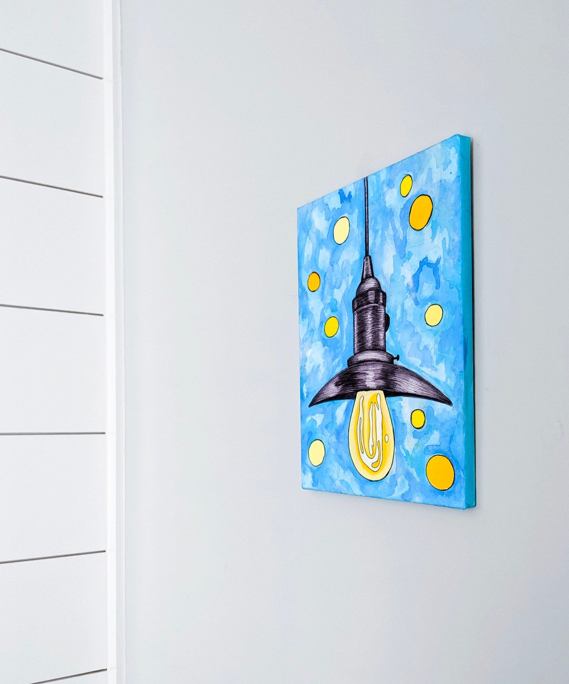 Light Bulb Watercolor Painting, Original Artwork, Original Watercolor ...