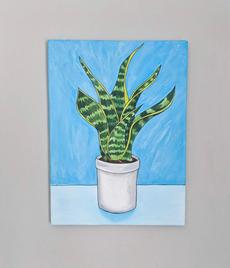 Snake Plant Original Watercolor Painting, Snake Plant Gift, Plant ...