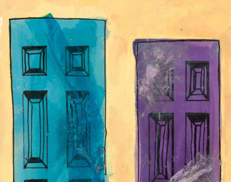 Abstract Art, Door Artwork, Mixed Media Art Print, Colorful Wall Decor ...