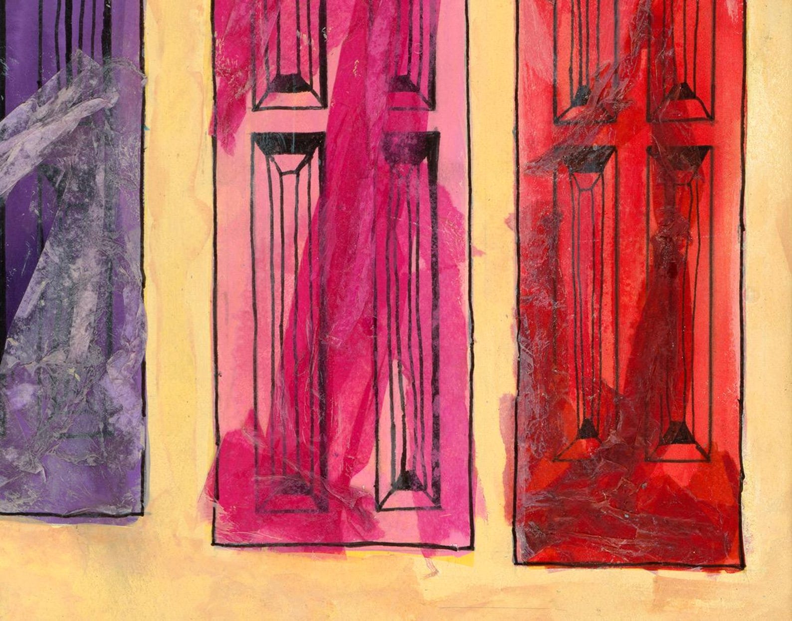 Abstract Art, Door Artwork, Mixed Media Art Print, Colorful Wall Decor ...