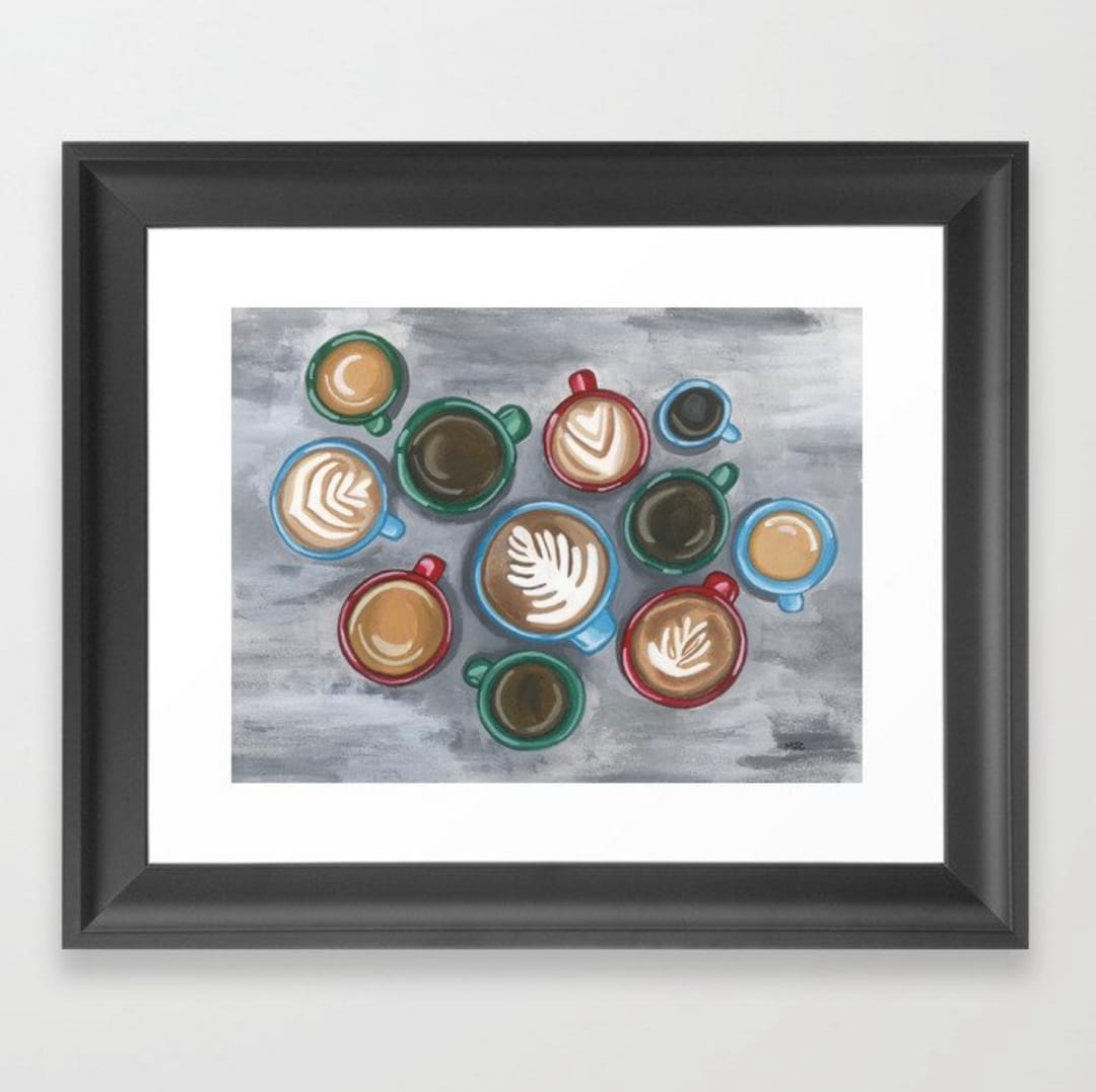 Coffee Art Print, Kitchen Wall Decor, Coffee Lover Gift, Unframed Print ...