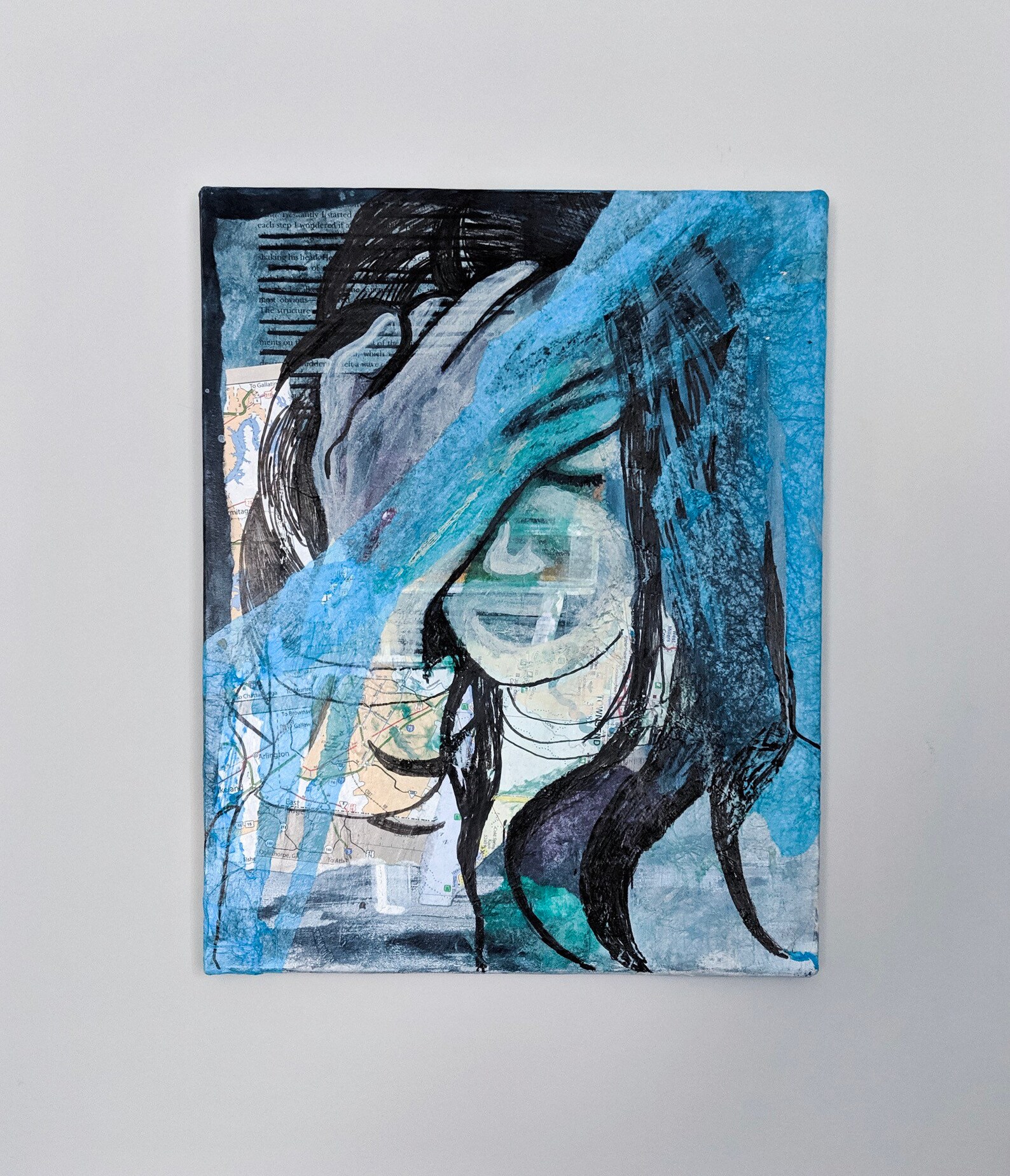 Mixed Media Abstract Portrait Painting - Etsy