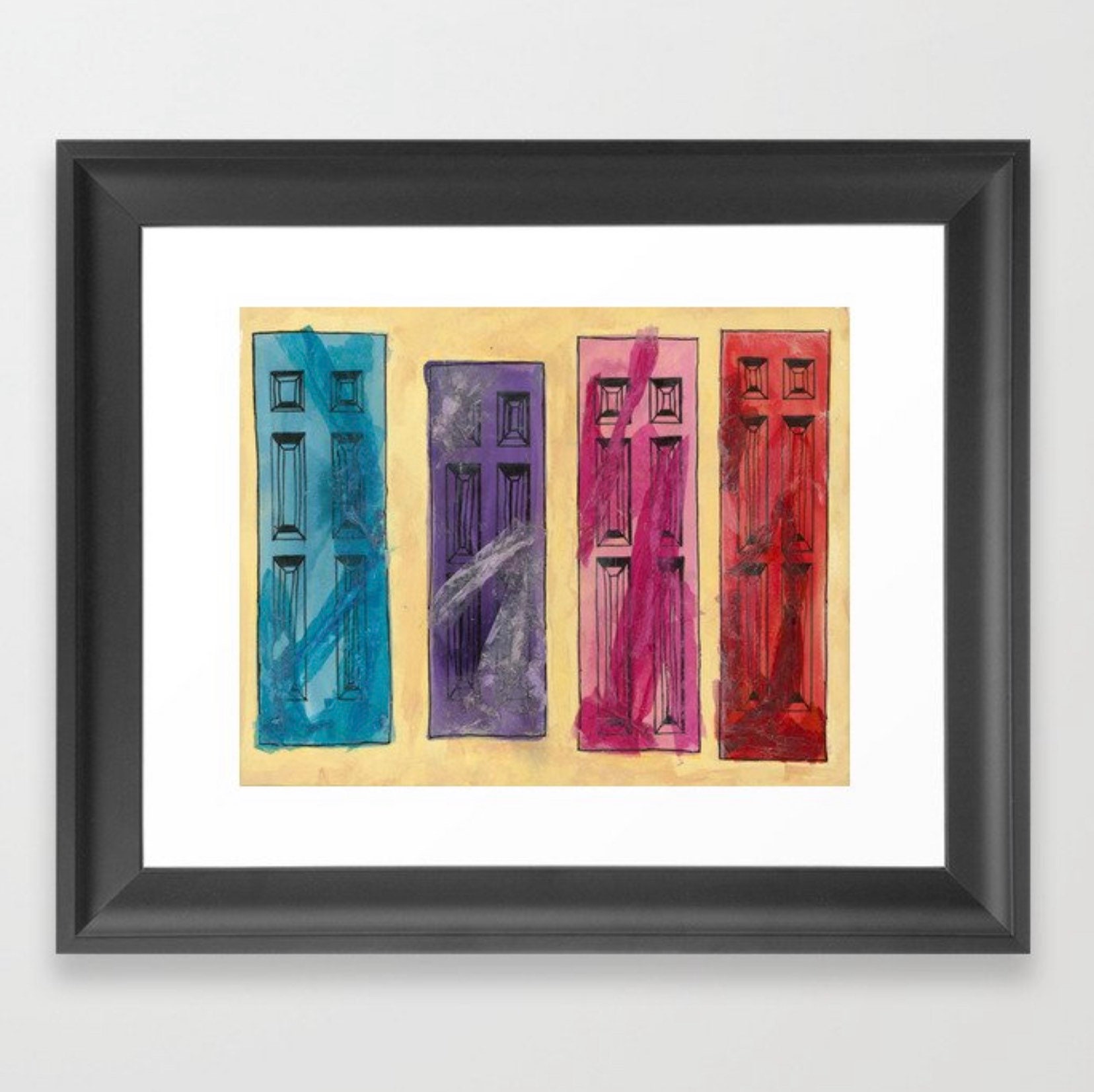 Abstract Art, Door Artwork, Mixed Media Art Print, Colorful Wall Decor ...