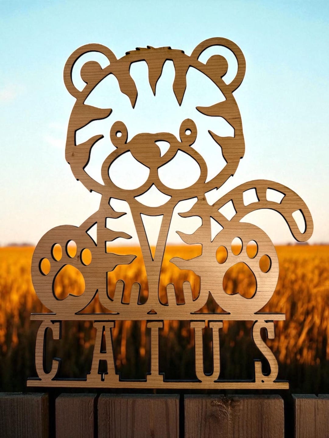 Personalized Jungle Animal Name Sign - Elephant, Lion or Tiger - Laser ...