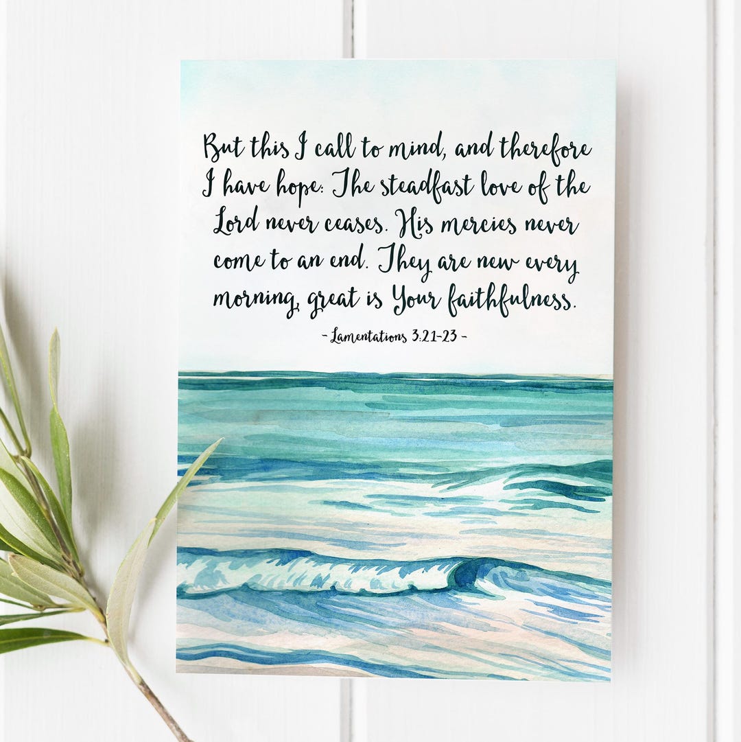 Christian Wall Art, Bible Verse Print, Coastal Scripture Decor ...