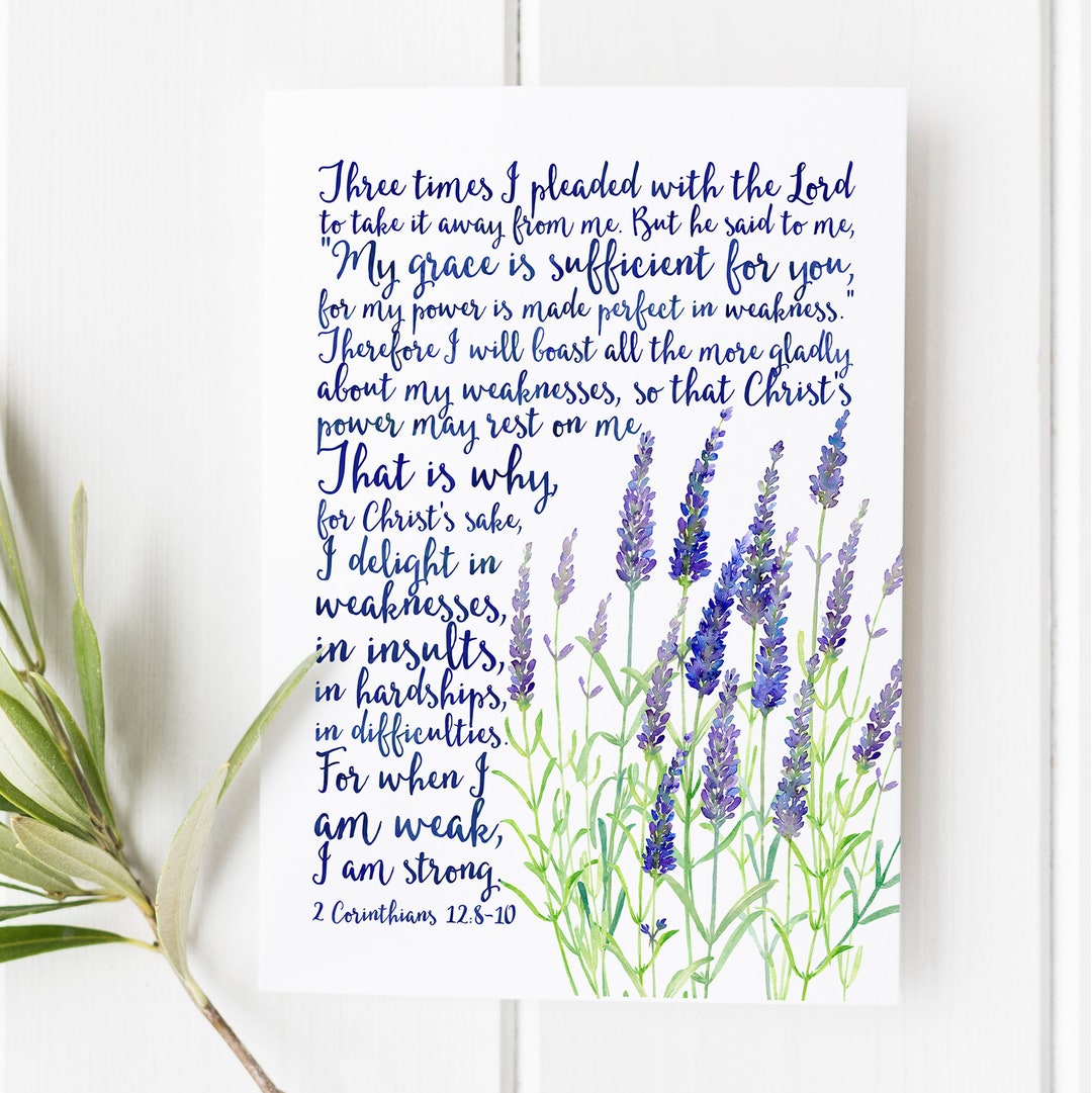 2 Corinthians 12:8-10 - When I Am Weak I Am Strong - Scripture Art ...