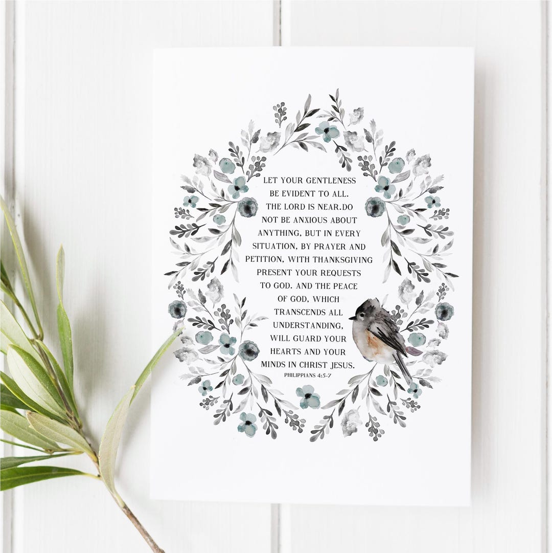 Do Not Be Anxious Philippians 4:6-7 Bible Verse Print, Christian Wall Art, Encouraging Scripture ...