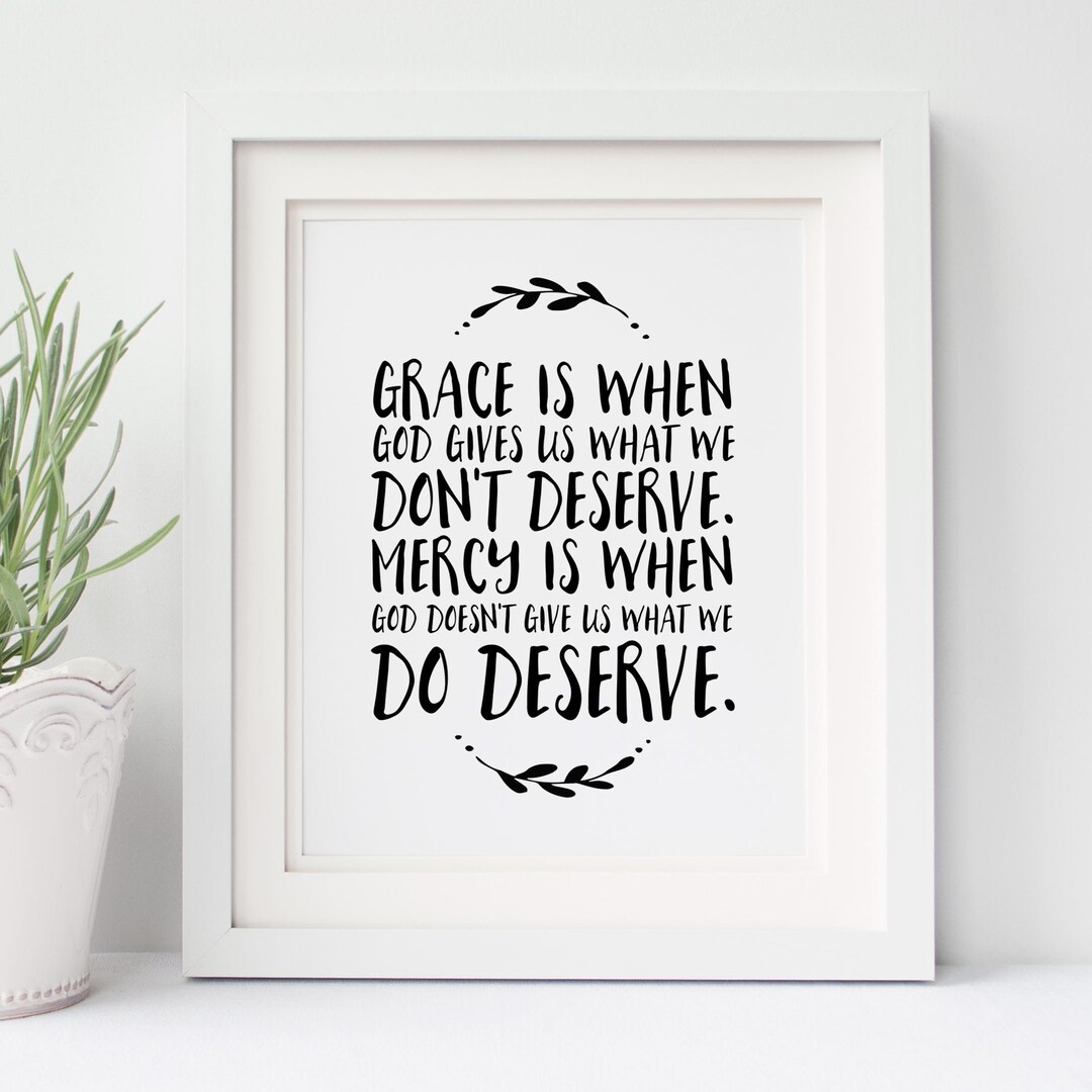 Grace and Mercy Christian Print, Faith Wall Art, Inspirational Bible ...