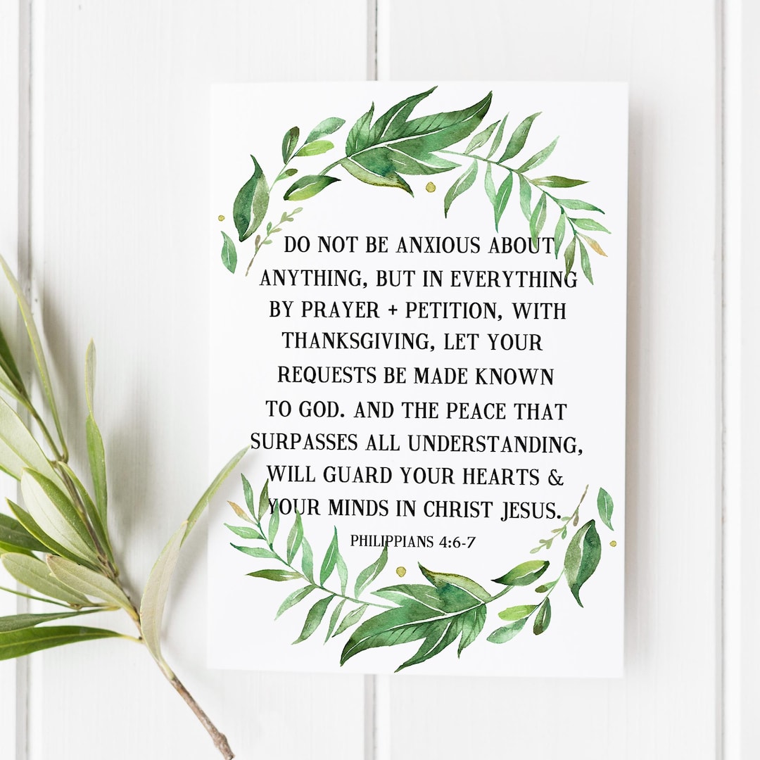 Philippians 4:6-7 Wall Art, Christian Home Decor, Bible Verse Print ...