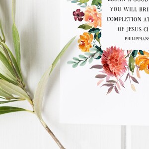 Philippians 1:6 He Who Began a Good Work Scripture Card Custom Bible ...